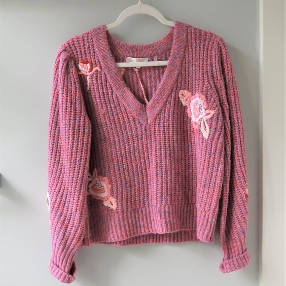 LoveShackFancy | Sweaters | Loveshackfancy Ridge Knit Sweater Pink ...